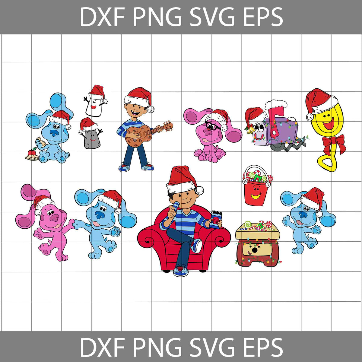 Blues Clues Santa Svg, Bundle, Blue's Clues Cartoon Svg, Cartoon Svg ...