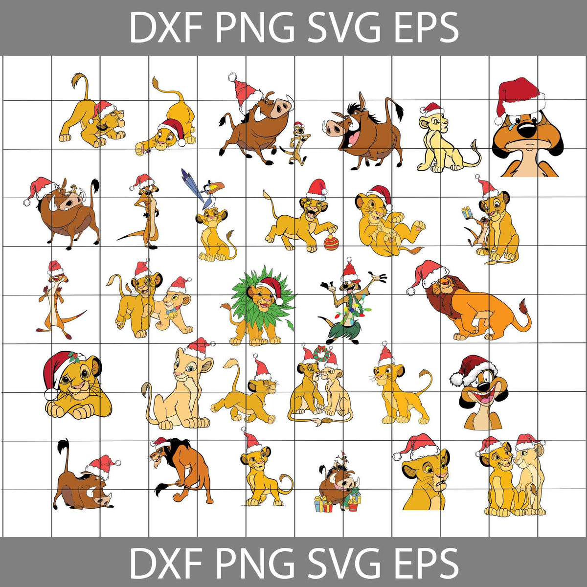 The Lion King Svg, Simba Santa Svg, Cartoon SVg, Christmas Svg, Gift ...