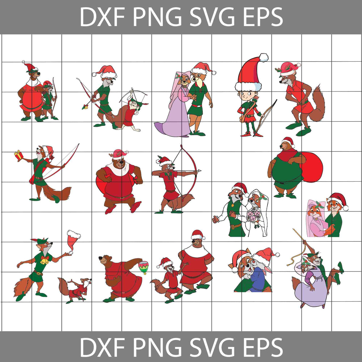 Robin Hood and Maid Marian Svg, Robin Hood Santa svg, Bundle, Christmas ...