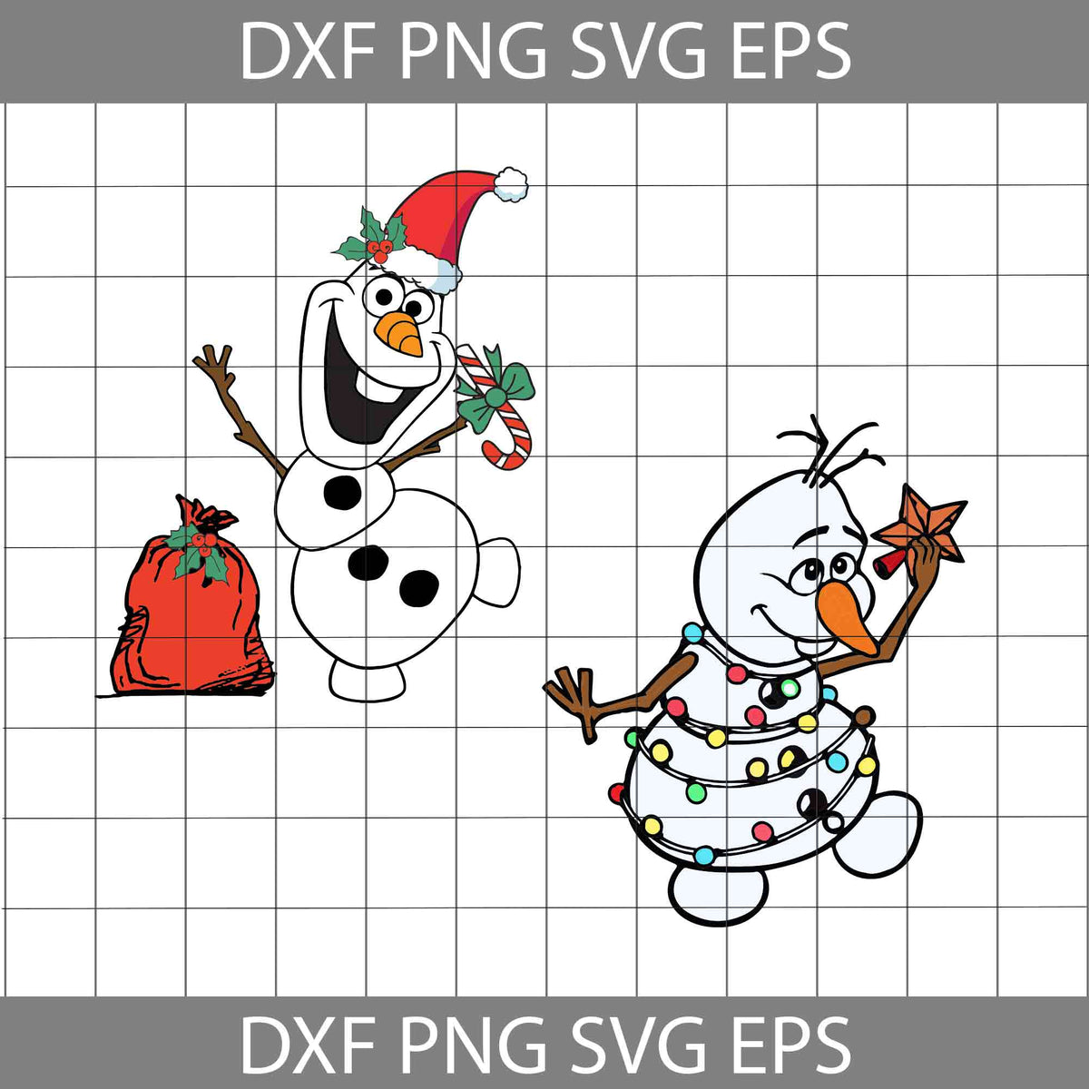 Olaf Santa SVg, Frozen SVg, Cartoon Svg, Christmas SVg, Bundle, Gift ...