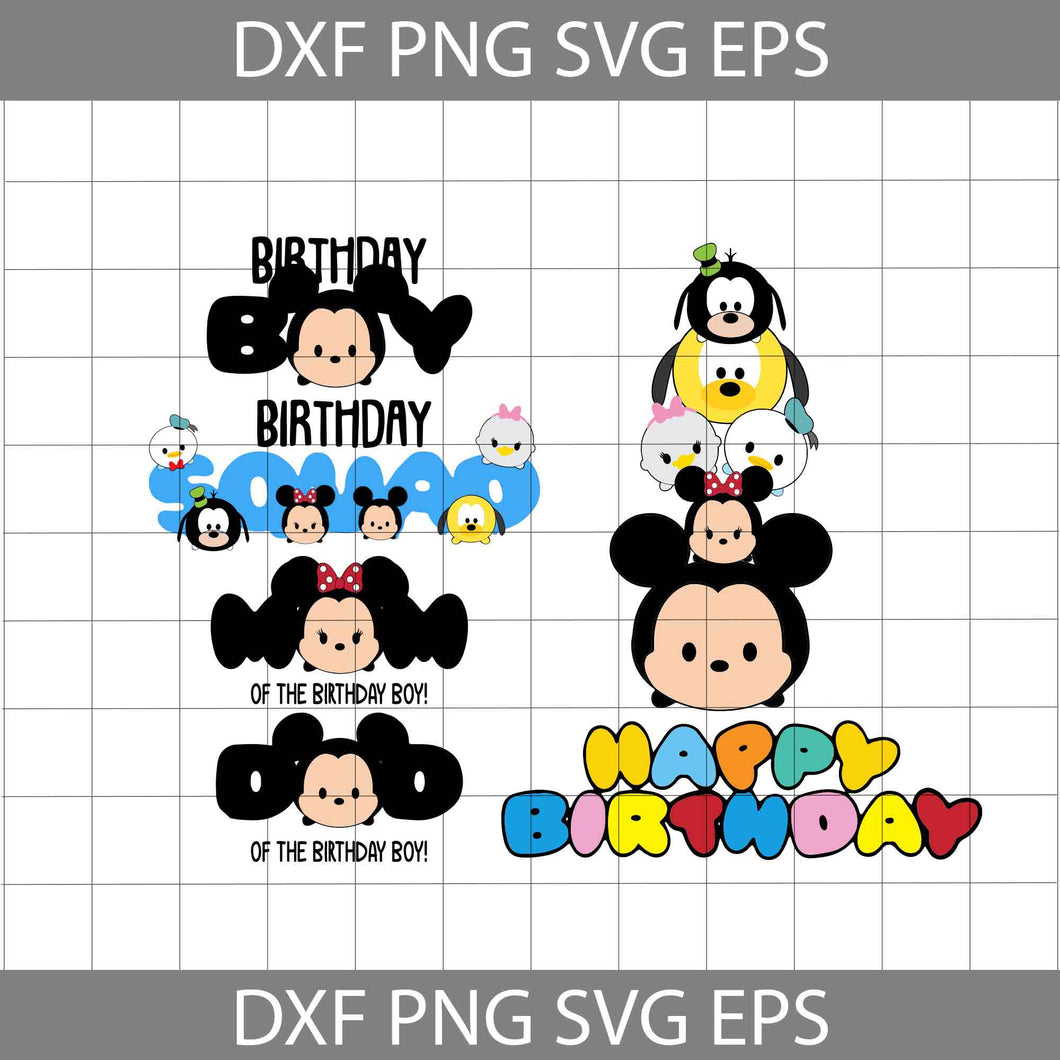 Mickey Tsum Tsum Svg, Birthday Boy Svg, Bundle, Birthday Svg, Cricut ...