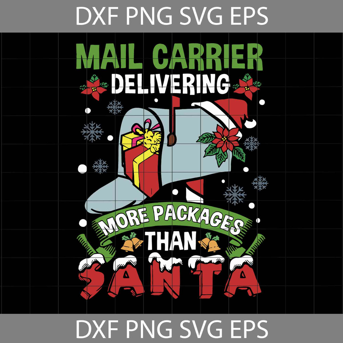 Mail Carrier Delivering More Packages Than Santa Svg, Christmas SVg ...