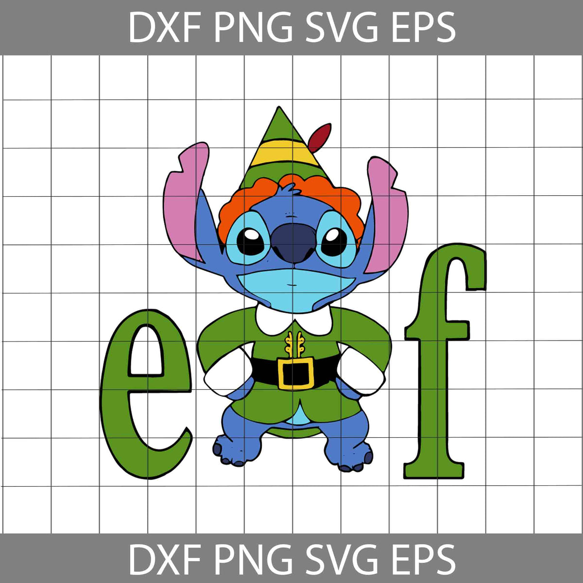Stitch Elf Svg, Cartoon SVg, Christmas SVg, Gift SVg, Cricut File ...