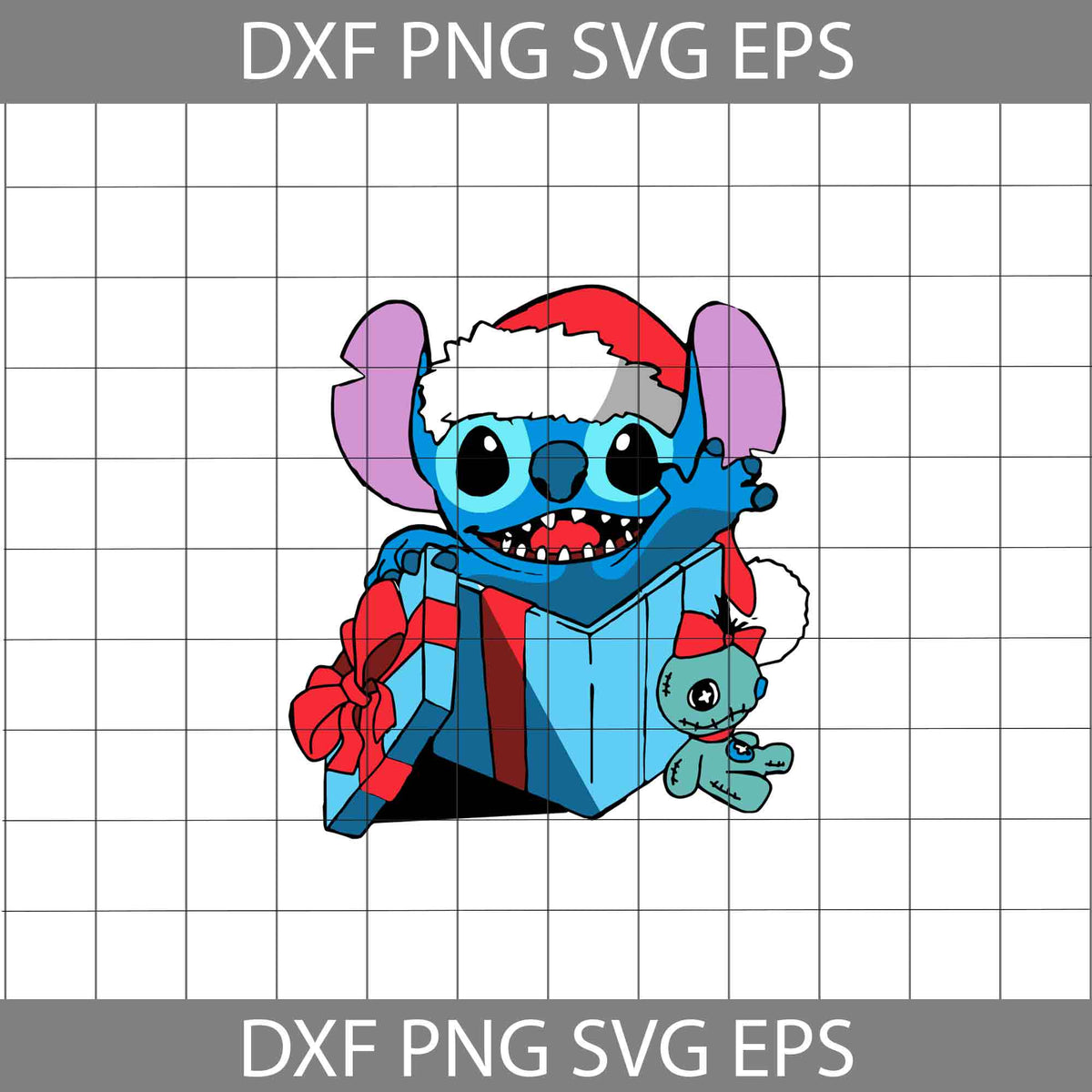 Stitch Christmas Gift Box SVg, Lilo And Stitch Svg, Cartoon SVg ...