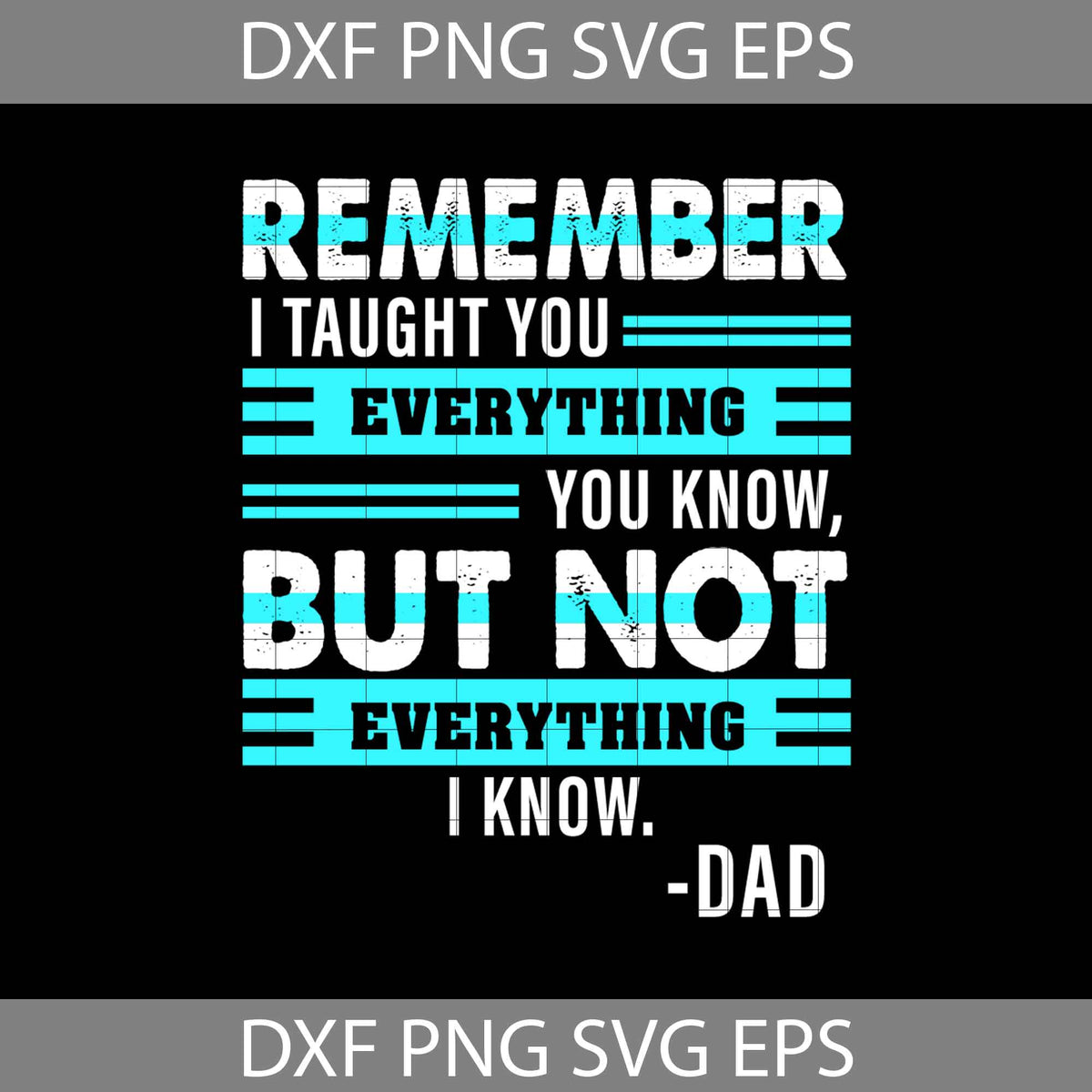 Remember I Taught You Everything You Know But Not Everything I Know dad ...
