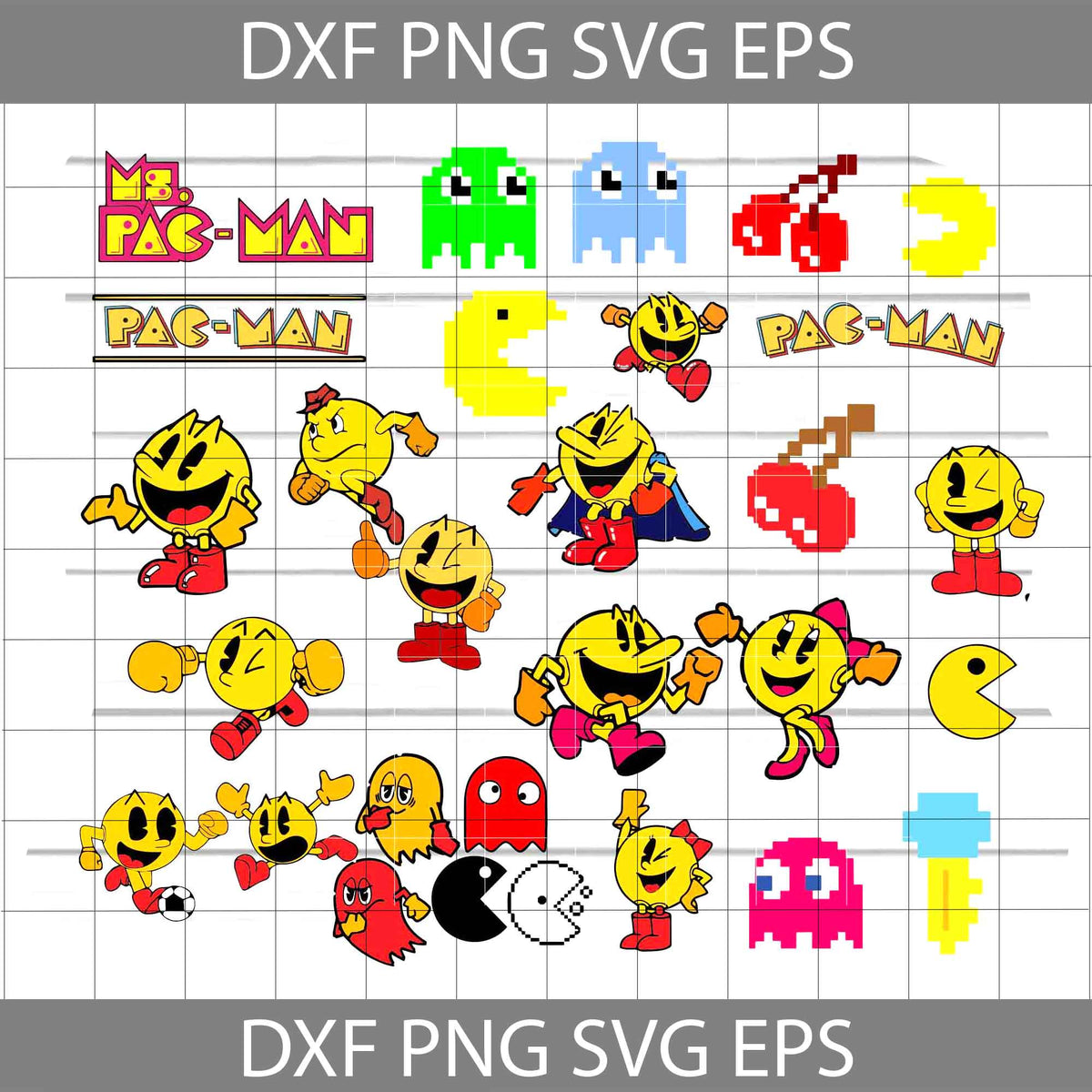 Pacman svg, Game svg, Cricut file, clipart, bundle, svg, png, eps, dxf ...