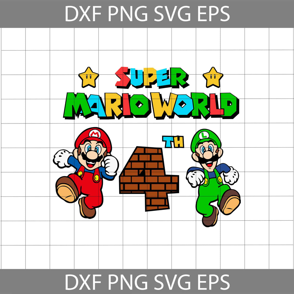 4th Birthday Mario Svg, Birthday Boy svg, Birthday svg, Cricut file ...