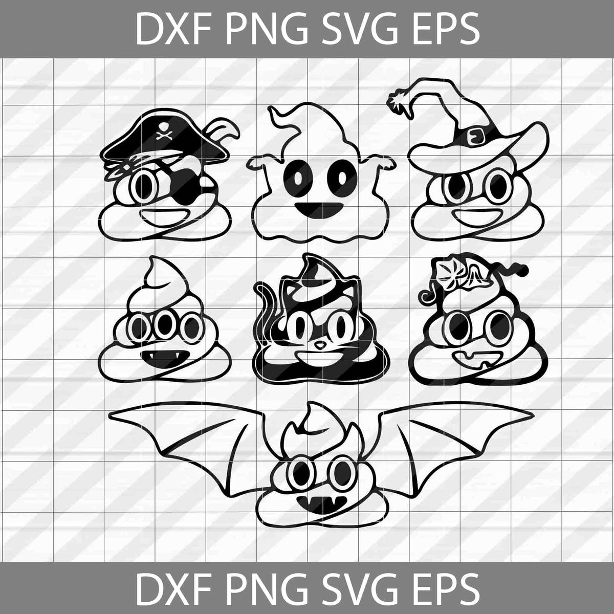 Halloween Poop Emojis Svg, Halloween Svg, Halloween Gift Svg, Funny ...