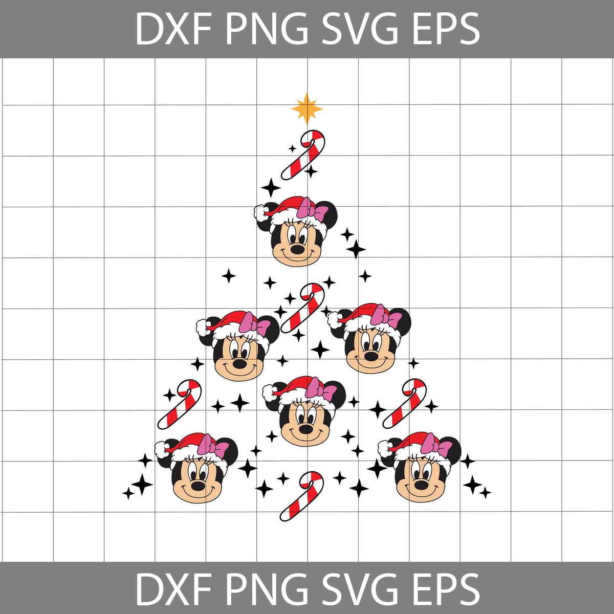 Minnie Christmas Tree Svg, Cartoon Svg, Christmas Svg, Gift Svg, Cricut ...