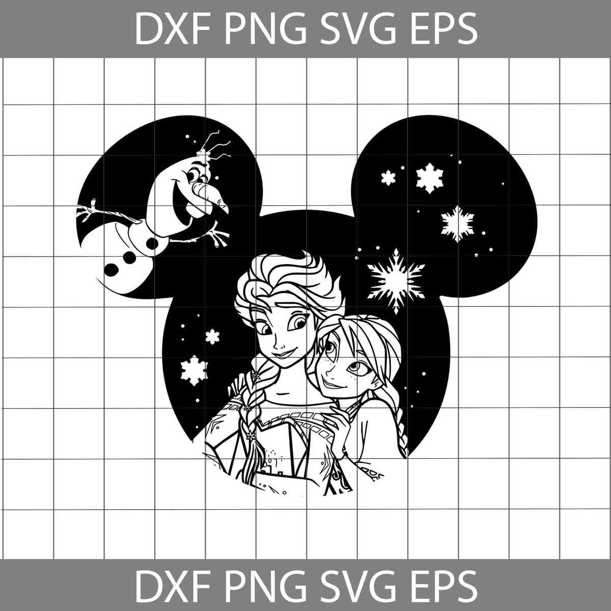 Elsa and Anna Mickey Ears Svg, Olaf SVg, Frozen Svg, Cartoon Svg ...