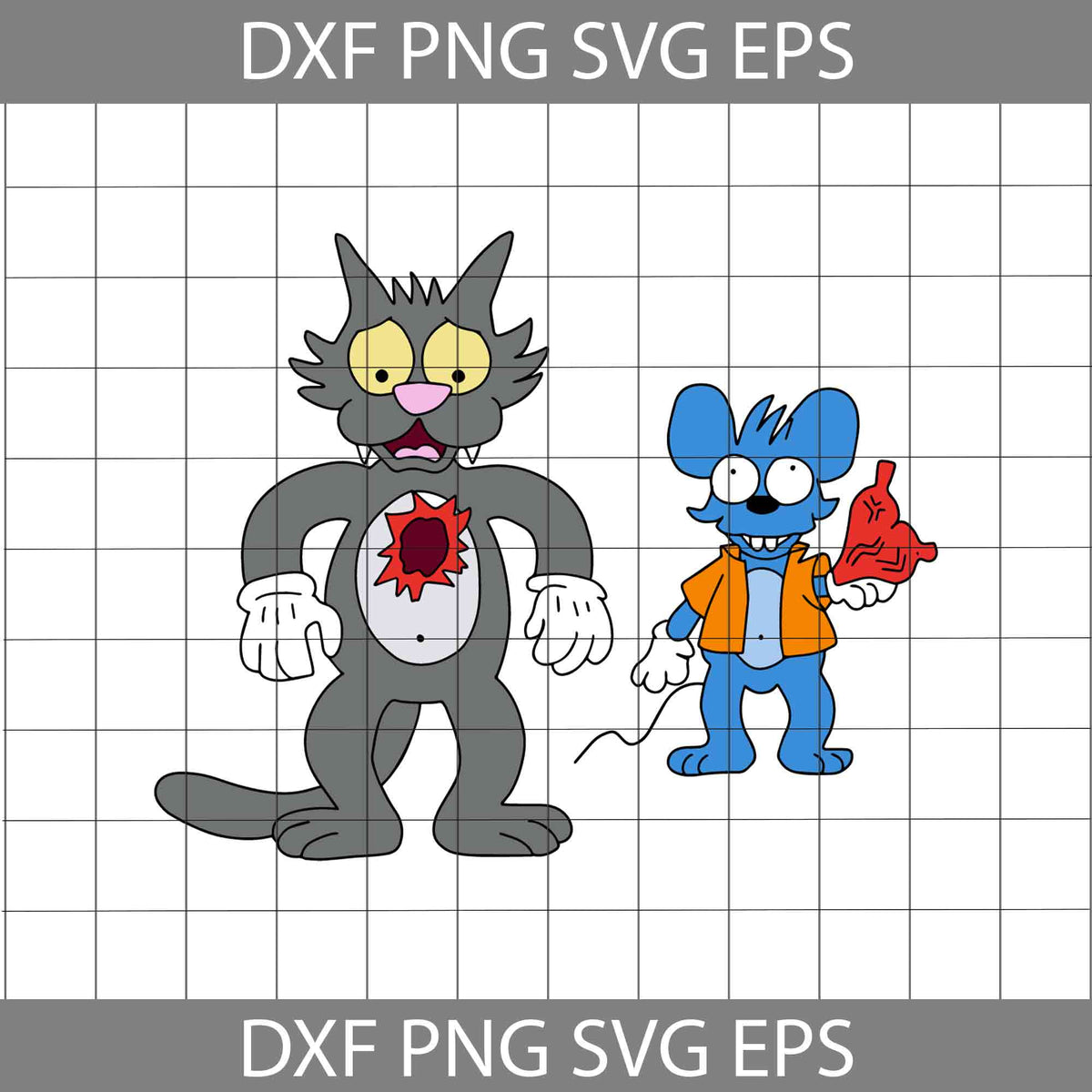 Itchy And Scratchy Svg, The Simpons Svg, cartoon Svg, Halloween Svg ...