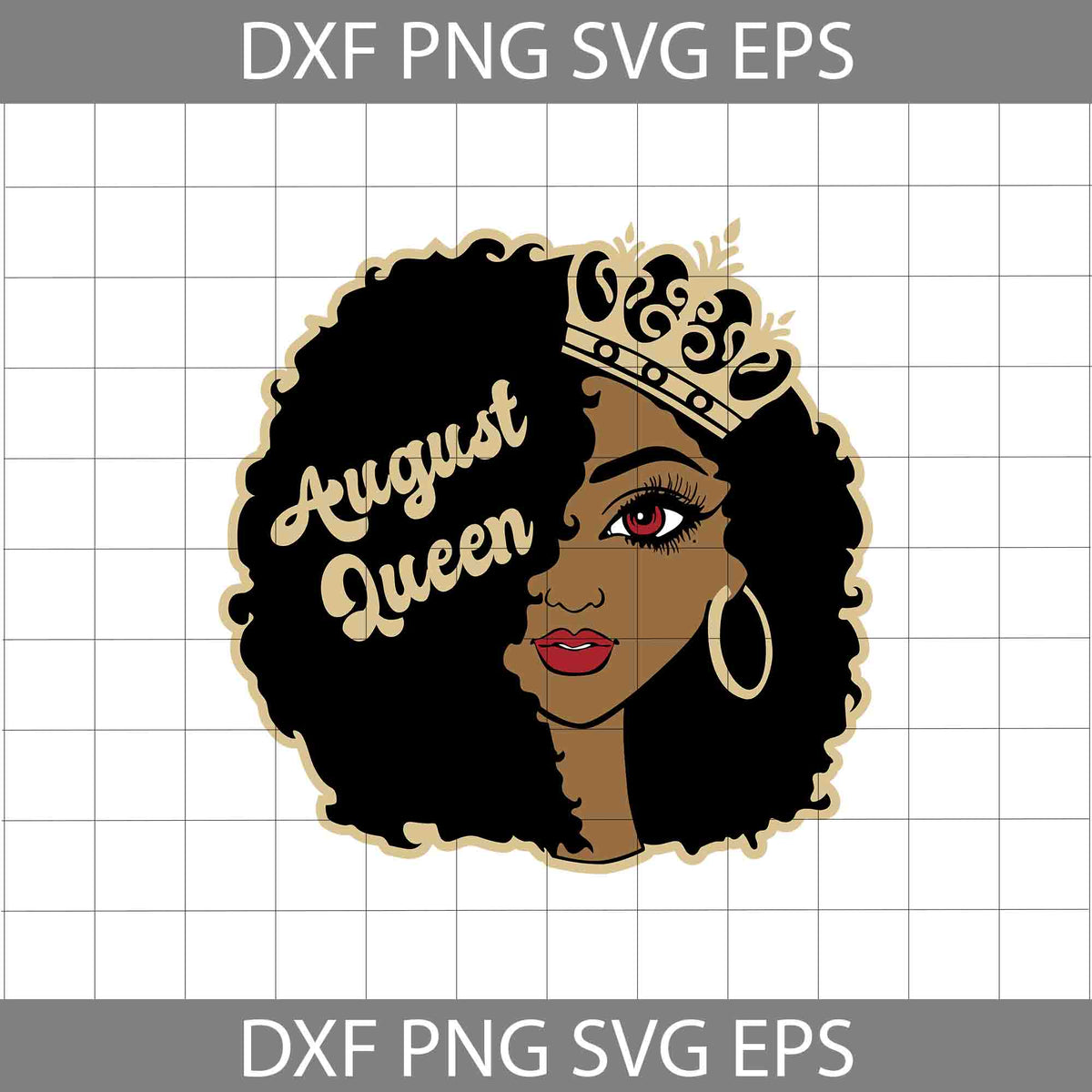 August Queen Svg, Afro Girl Svg, birthday svg, cricut file, clipart ...