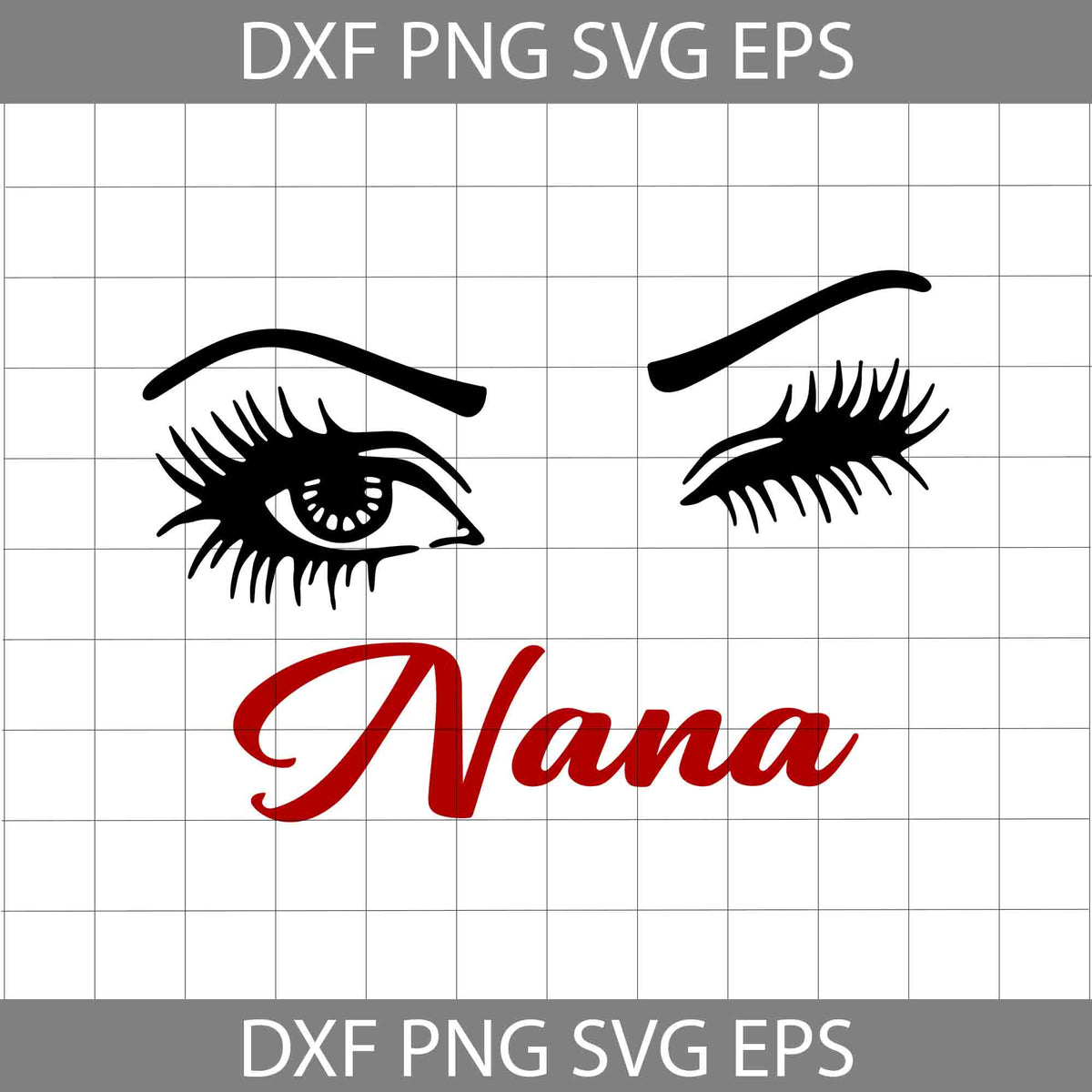 Eyes Nana Grandma Eye Wink Mom Funny svg, Nana Svg, Grandma Svg, Mother ...