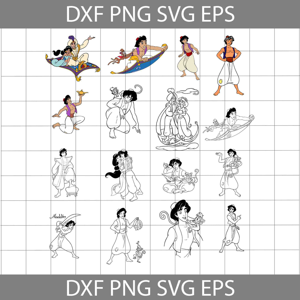 Aladdin SVg, Bundle, Cricut File, Clipart, Svg, Png, Eps, Dxf | Svgspecial