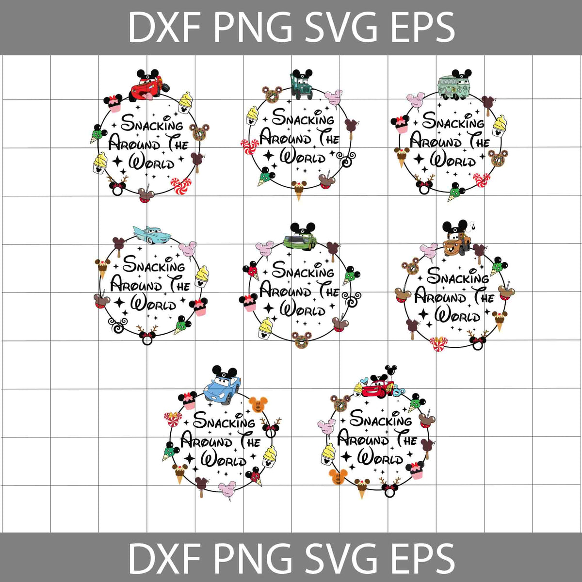 Snacking Around The World Svg, Cal Weathers Snacks Mickey Ears Svg ...