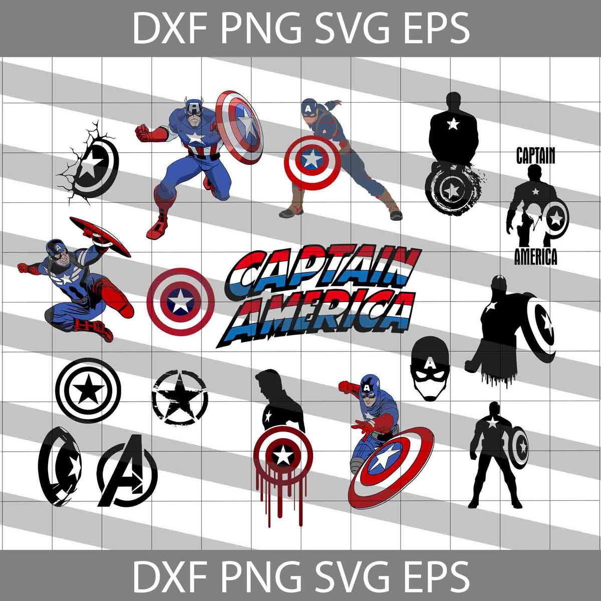 Captain America svg, Marvel svg, cricut file, clipart, bundle, svg, png ...