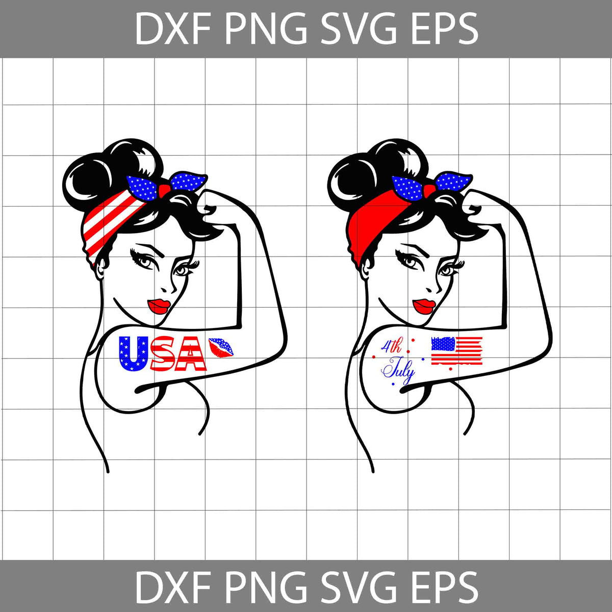 Rosie Svg, Rosie the Riveter svg, 4th of july svg, American flag svg ...