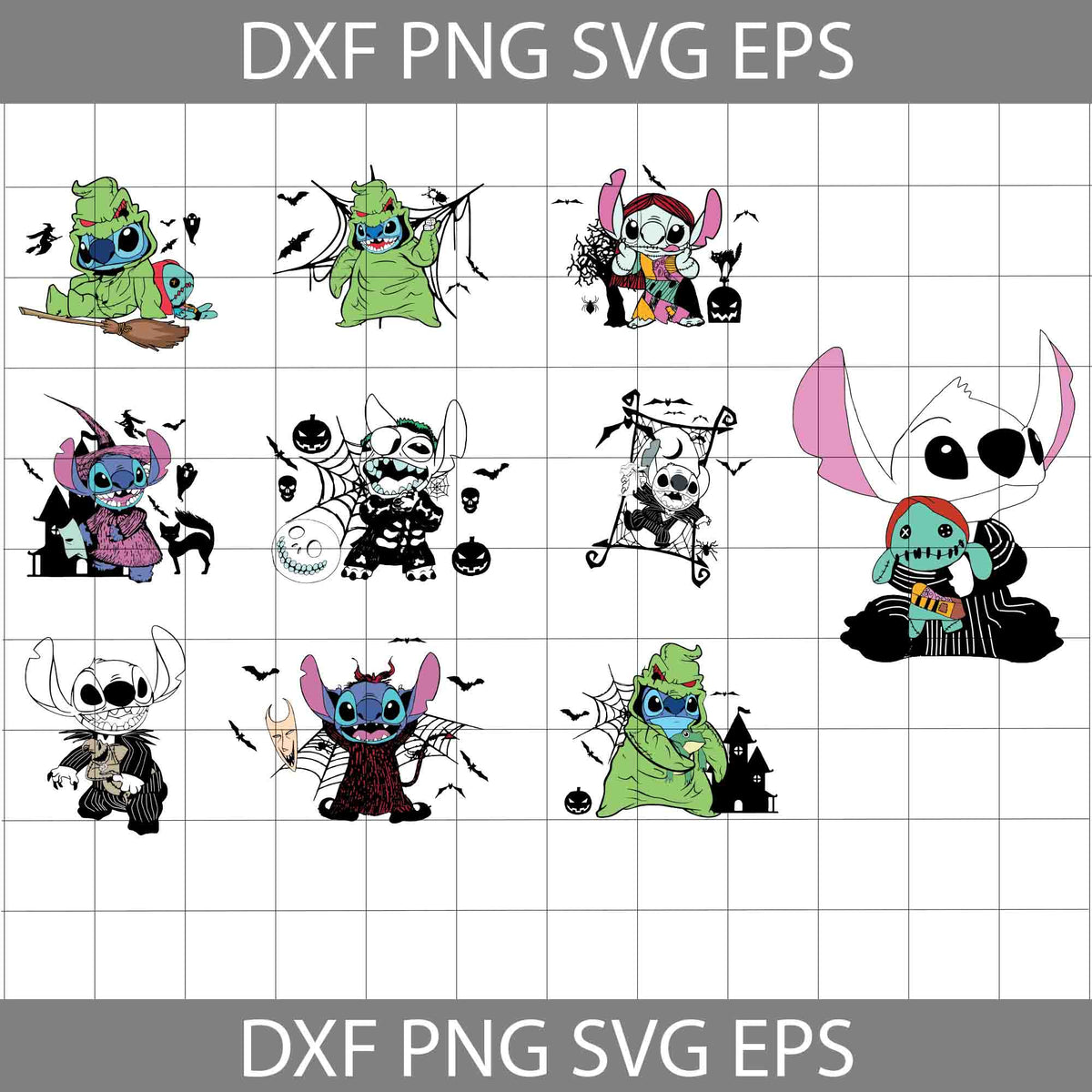 Stitch Costume Jack Skellington Svg, Sally Svg, Lock Shock Barrel svg ...