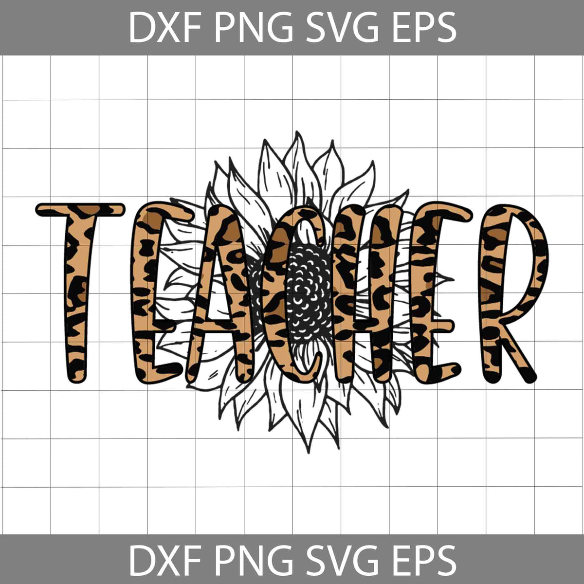 Teacher Sunflower Leopard Svg, Teacher svg, Back To School Svg, Cricut ...