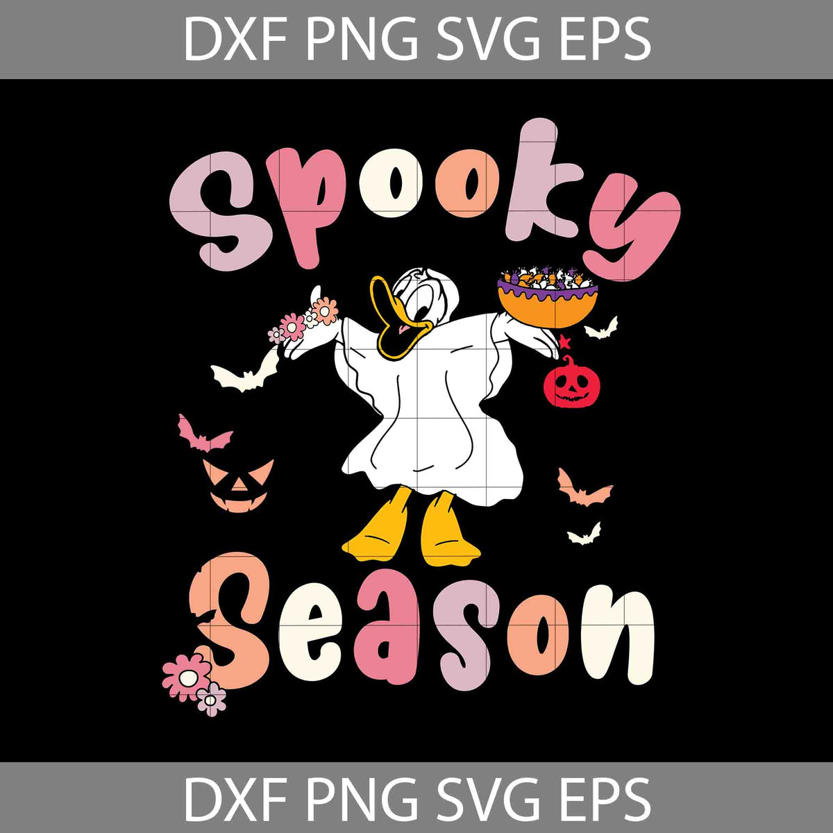 Donald Duck Spooky Svg, Spooky Season Svg, Duck Ghost Svg, Halloween ...