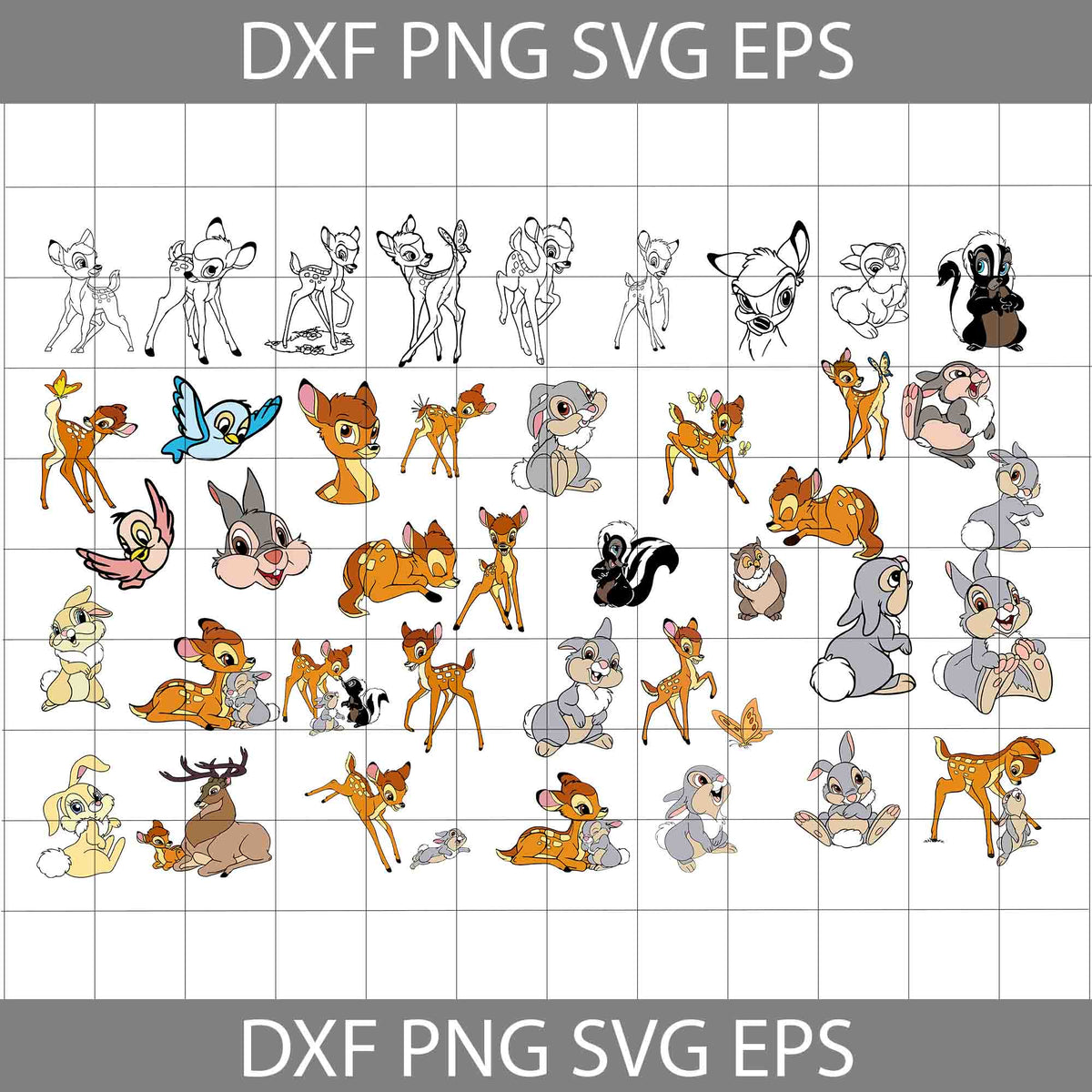 Bambi Svg, Thumper svg, cricut file, clipart, bundle, svg, png, eps ...