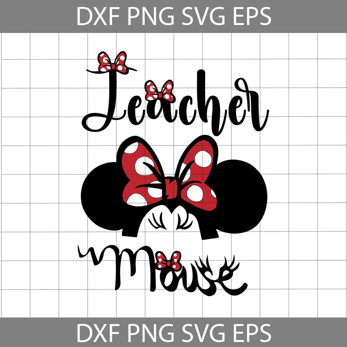 Teacher Mouse svg, Minnie Mouse svg, Teacher Svg, Back To School Svg ...
