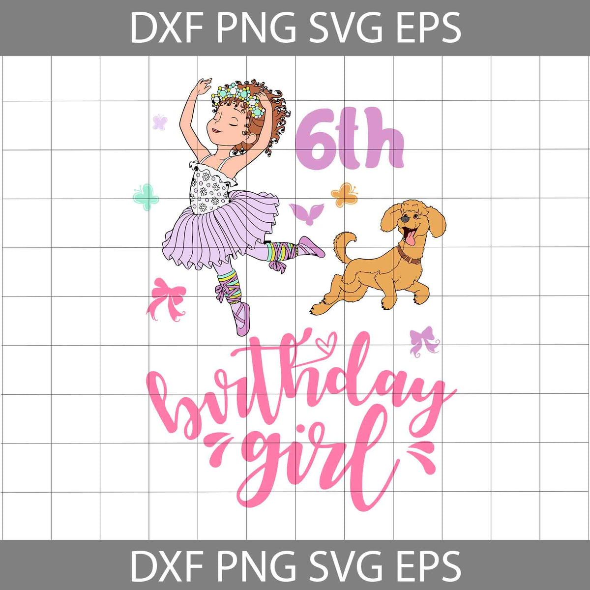 6th Birthday Fancy Nancy svg, Birthday girl svg, birthday svg, cricut ...