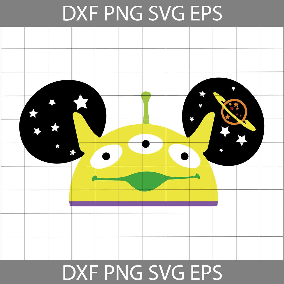 Alien Mickey Mouse head svg, Cricut File, Clipart, Svg, Png, Eps, Dxf ...