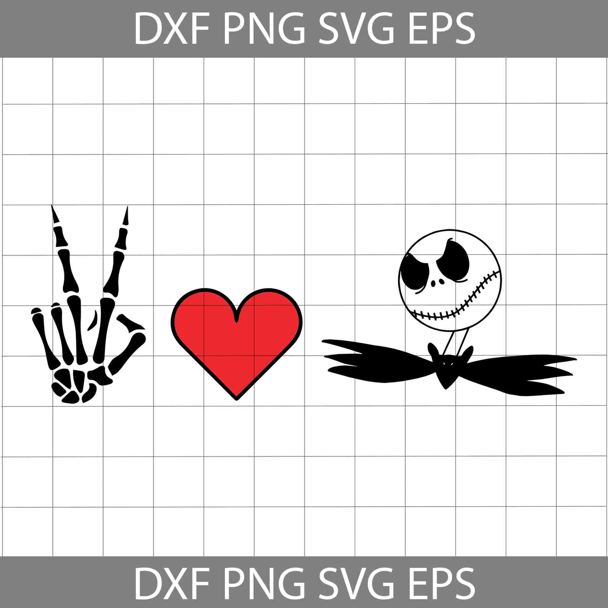 Peace Love Jack Svg, Jack Skellington Svg, The Nightmare Before ...