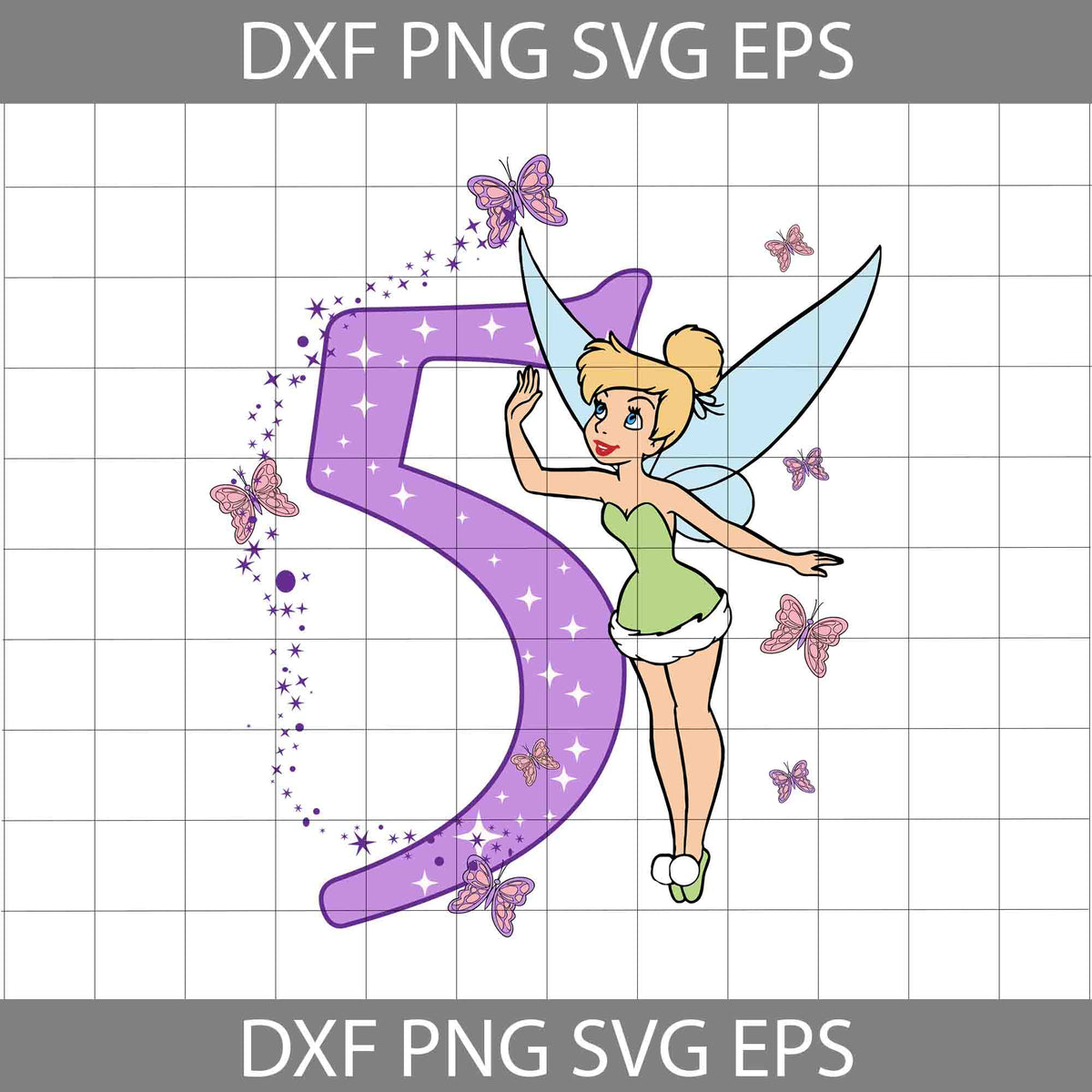 5th Birthday Tinkerbell svg, Birthday svg, Cricut file, clipart, svg ...