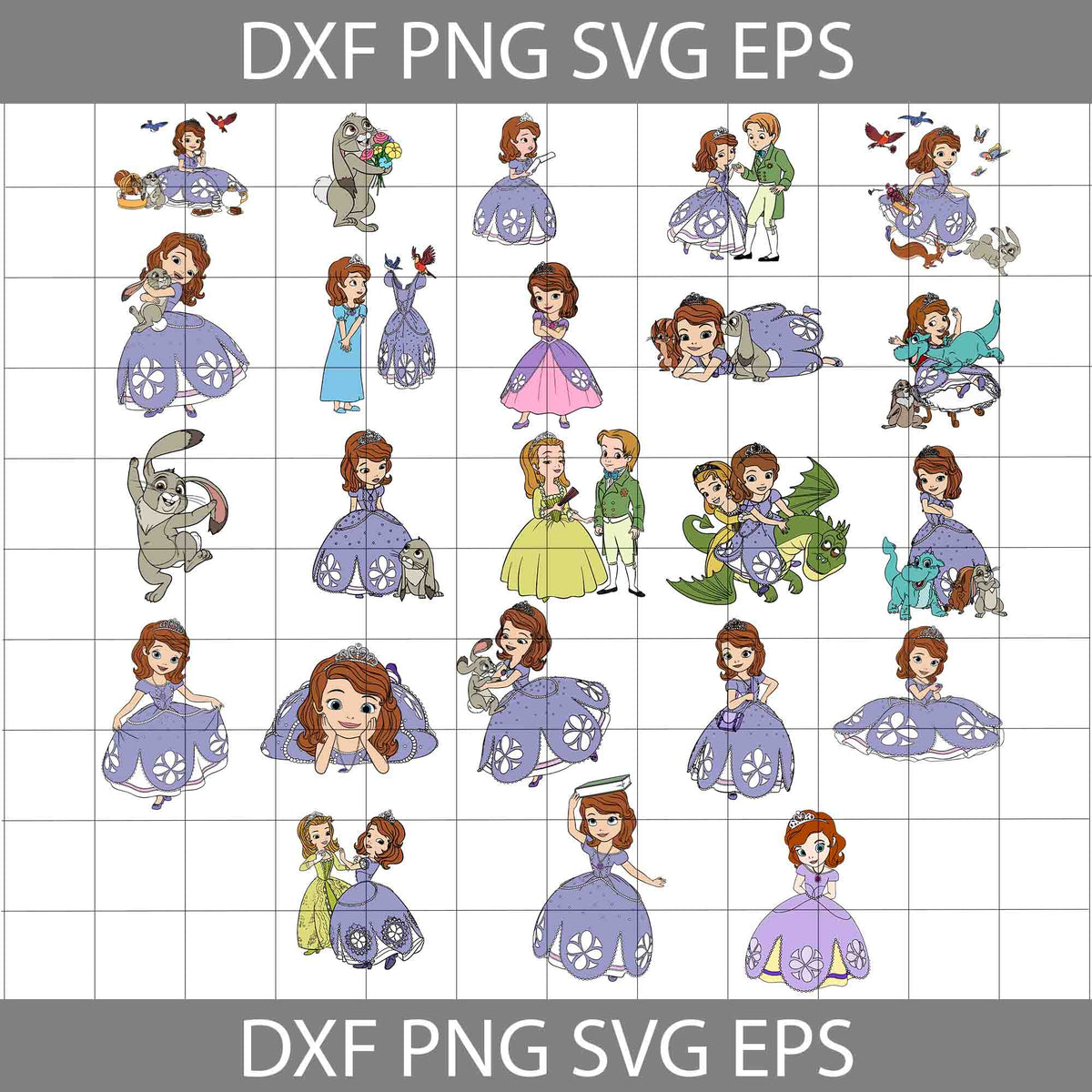 Sofia The First svg, Bundle, Cricut file, clipart, svg, png, eps, dxf ...