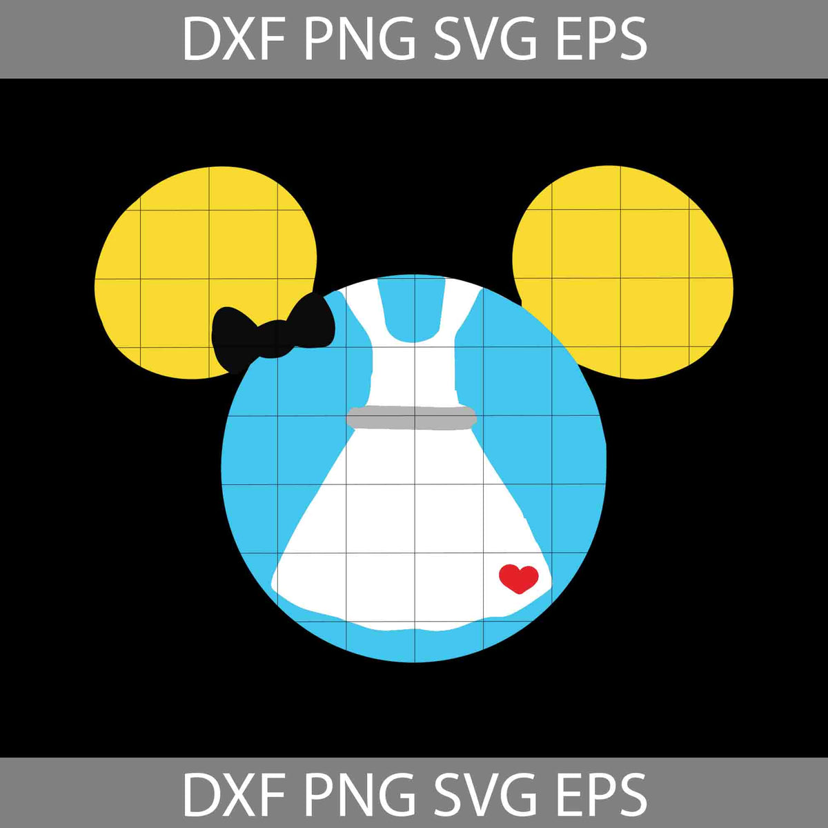 Alice Mickey Mouse head svg, Alice In wonderland svg, Cricut File ...