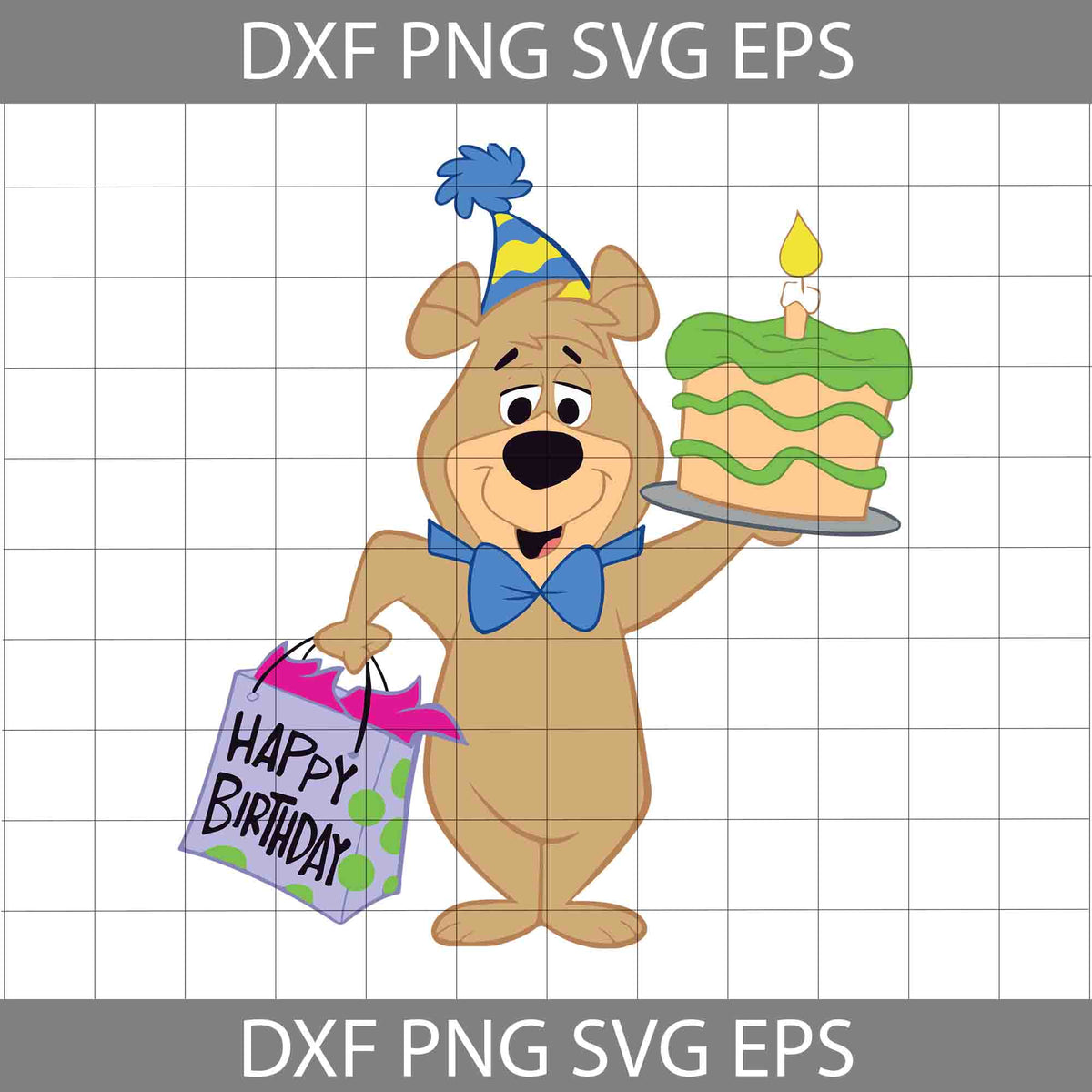 Happy Birthday Svg, Boo Svg, Yogi Bear Svg, Birthday Svg, Cricut File ...