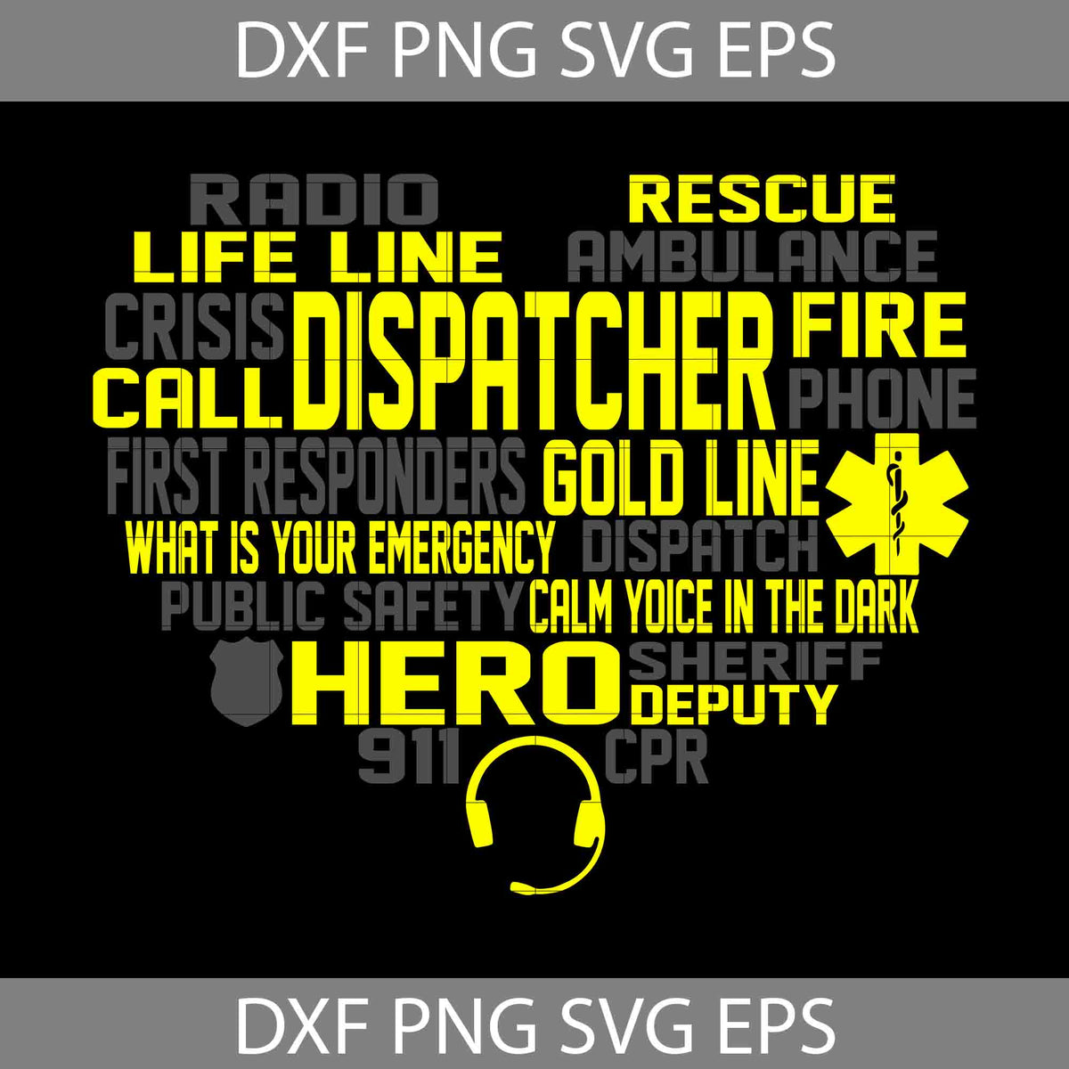 Life line svg, radio svg, rescue svg, Dispatcher svg, jobs Svg, cricut ...