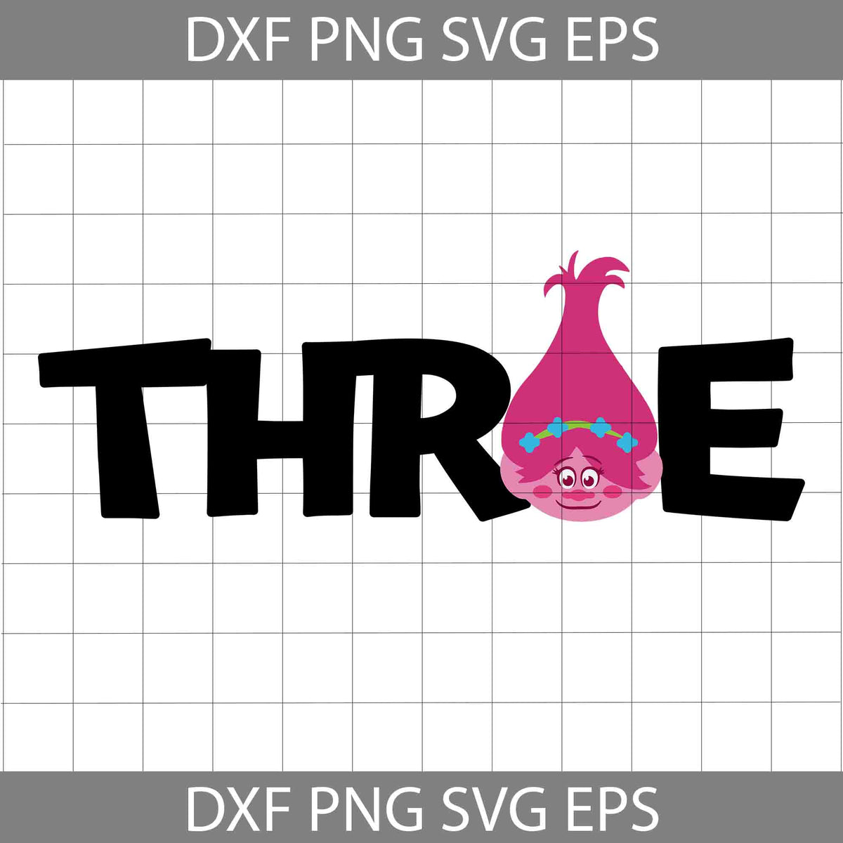 Three Svg, Birthday Svg, Cricut File, clipart, Svg, Png, Eps, Dxf ...