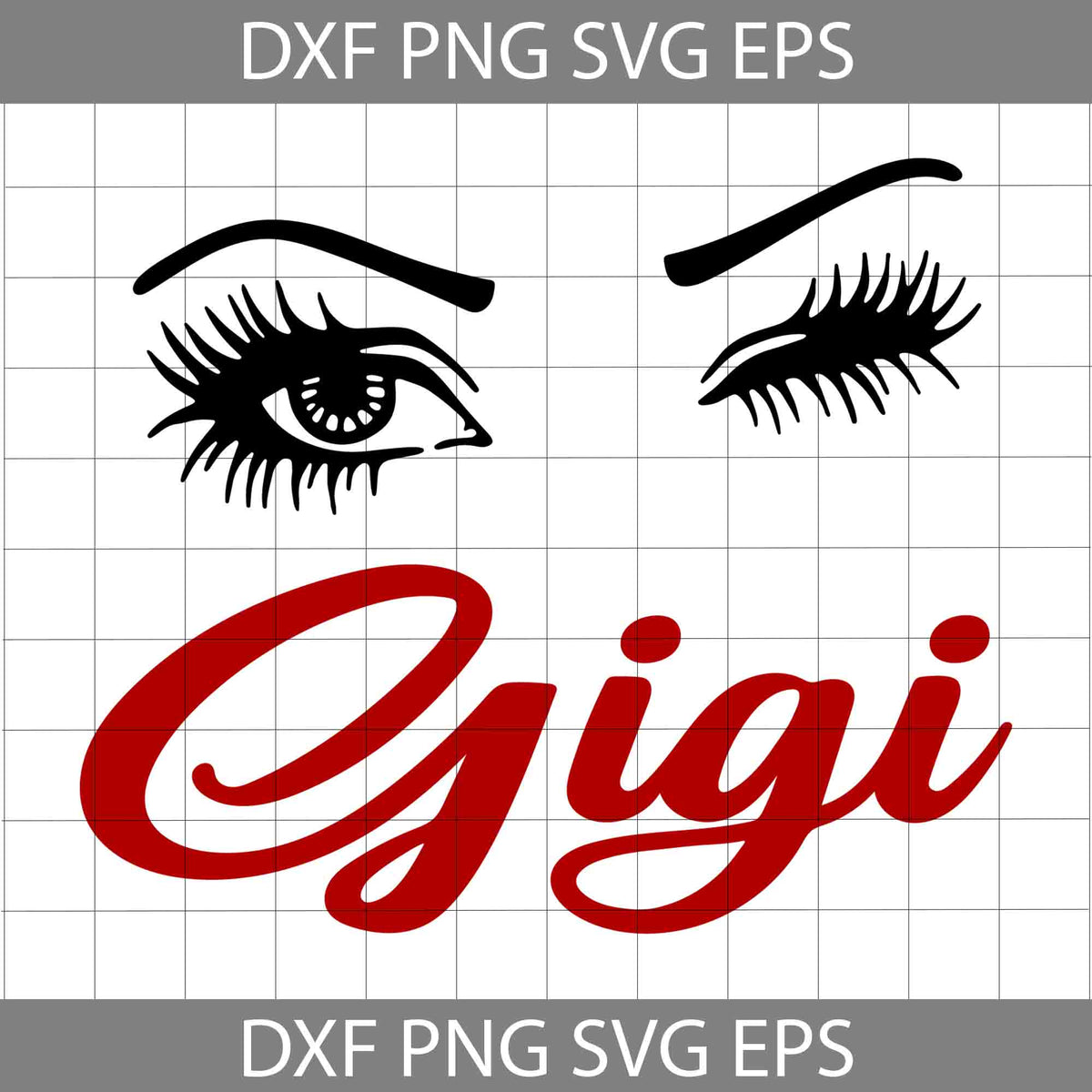 Eyes Gigi Grandma Eye Wink Mom Woman Svg, Gigi SVg, Nana Svg, Mother's ...